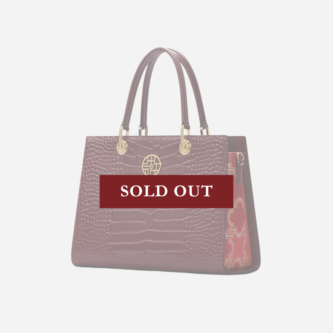 Tang Red 30 Crocodile-Embossed Brocade Tote – Tang Heritage