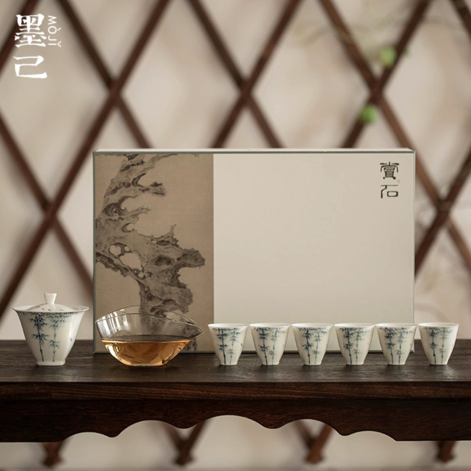 Qing Hua Bamboo Blue & White Porcelain Kungfu Tea Set – Tang Heritage