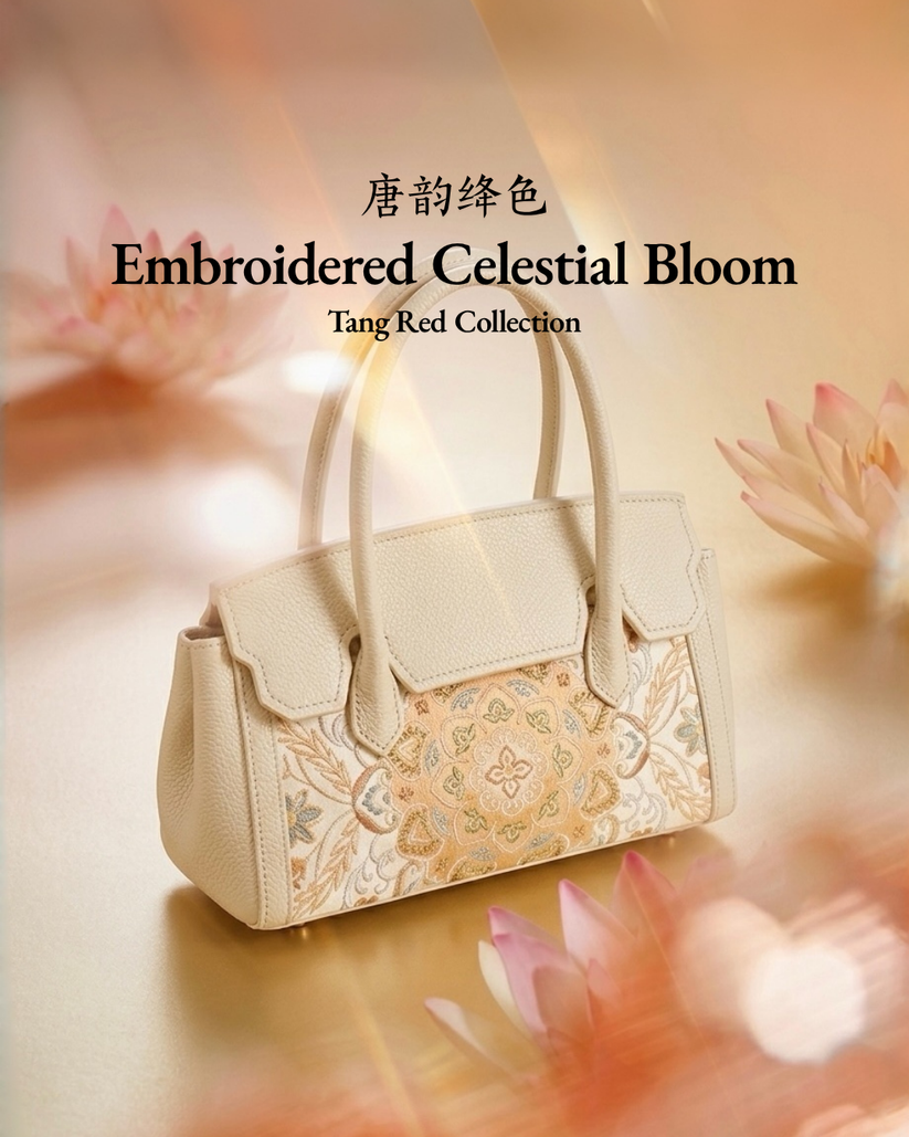 Tang Red 25 Embroidered Celestial Bloom Tote – Tang Heritage